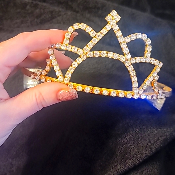 None | Accessories | Gold Crystal Queen Princess Crown Tiara | Poshmark